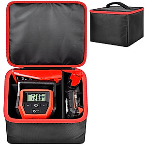Air Compressor Case Bag Compatible with Milwaukee Electric Tools 2475-20 M12 Compact Inflator, Cordless Tire Inflator Storage Holder Fits for Milwaukee Battery Charger and Accessories - (Box Only)