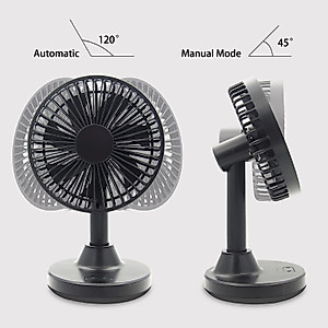 USB Desk Fan,Small Table Fan Oscillating Fan Head Rotating Adjustment Portable Mini Personal Fan 3 Speeds Strong Wind Quiet Desktop Table Cooling Fan for Home Office Table Dorm Outdoor Camping Travel