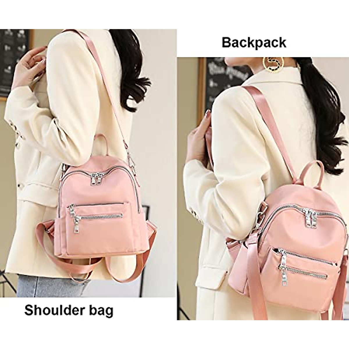 JIANLINST Women's Mini Backpack Purse Fashion Rucksack Daypack Small Shoulder Bag Pink