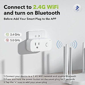 BN-LINK Smart Wi-Fi Plug Outlet Compatible with Alexa, Echo & Google Home, Remote Control, Timer Function, No Hub Required, 2.4G WiFi Only (4 Pack)
