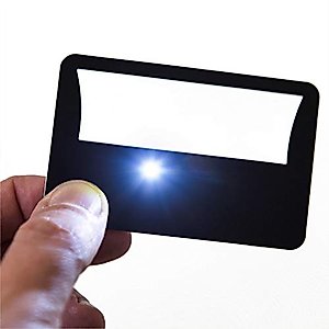 His and Her Credit Card Size Lighted 3X Magnifier Bundle Includes 2 Magnifiers, Each Magnifier for Reading has 3X Fresnel Lens, Use as 3X Magnifying Glass with Light or as Reading Magnifier for Menus