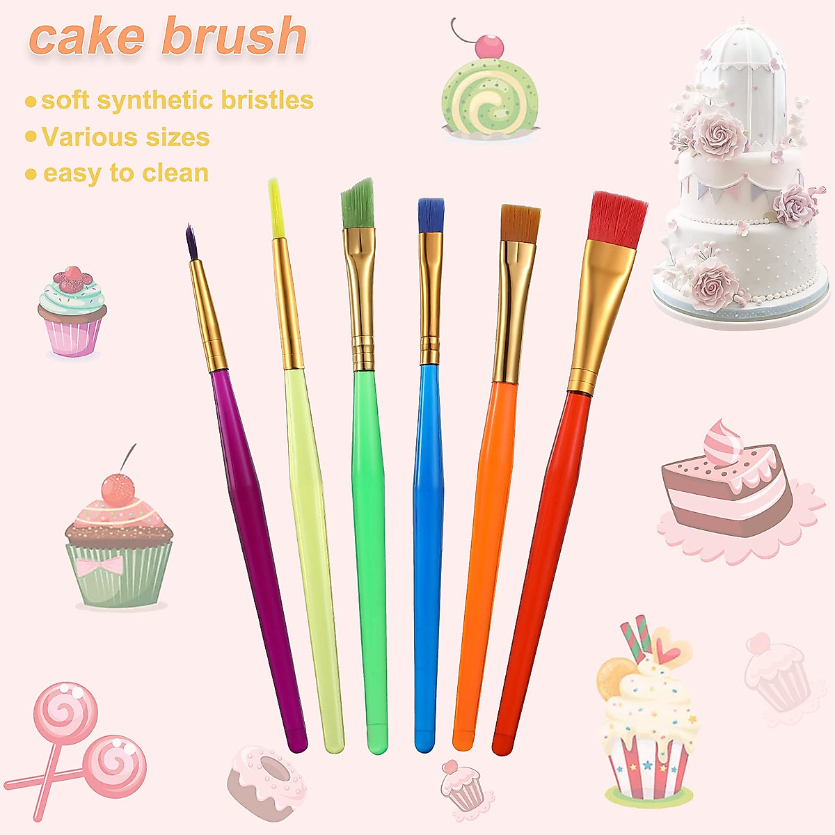 19 Pieces Cake Decorating Tools,Cookie Fondant Modeling Set,Marshmallow Sculpting Brush and Fondant Modeling Tools for DIY Cake Sugar Gum Paste Decorating Supplies