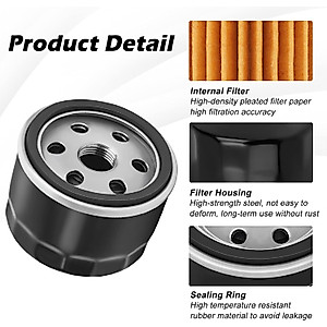 KLWZH 11013-0752 Air Filter 49065-7007 Oil Filter for Kawasaki FR651V FR730V FS481V FS541V FS600V FS730V 4-Cycle Engine Lawn Mower Tractor 11013-7047 Air Filter Replacement