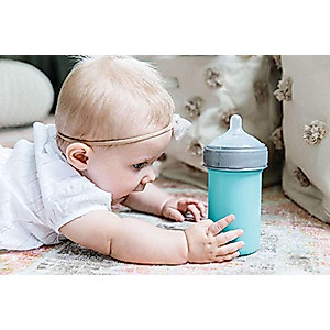 Mason Bottle Silicone Baby Bottle: Includes Silicone Nipple (Medium Flow Nipple for 3+ Months), Plastic Ring + Cap, 8 Ounce Silicone Bottle, BPA Free, Non-Toxic 100% Made in USA (1 Count)