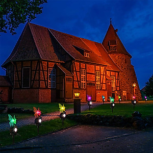 Beaupretty LED Fairy Girl Light Solar Powered Flower Winged Angel Figurine Stake Light Water Resistant Ground Lawn Lamp Ornament for Wisteria