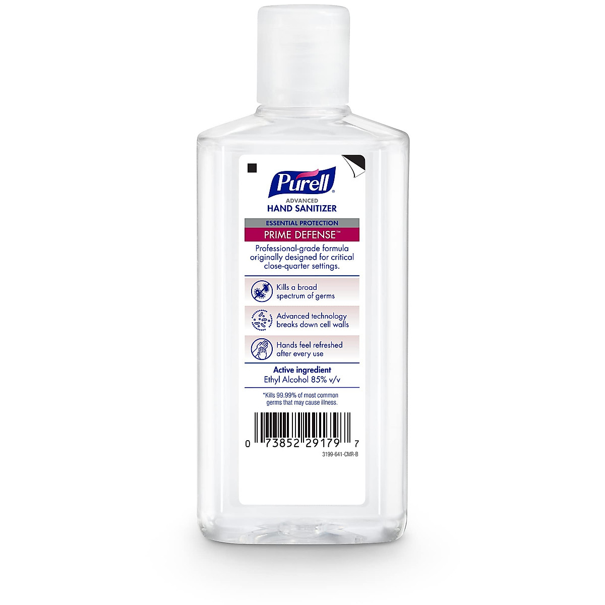 PURELL PRIME DEFENSE Advanced Hand Sanitizer, 85%, Maximum Strength Formula, 4 fl oz Travel Size Bottles (Pack of 6), 3499-04-EC