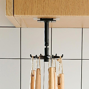 Lakemesure Rotating Folding Hook for Kitchen Utensils, Rotating Folding Hook, Probablei 360° Rotating Folding Hook, Kitchen Utensil Holder 360 Degrees Rotating Folding Hook (White,2pcs)