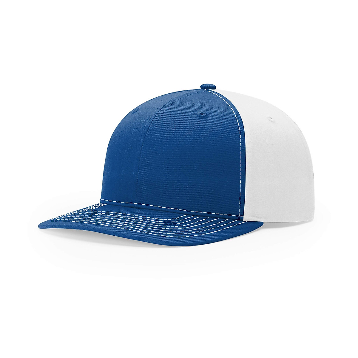 Richardson Unisex 312 Twill-Back Trucker Adjustable Backstrap Baseball Cap, Split Royal/White, One Size Fits Most