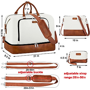 Travel Weekender Bag for Women, Overnight Bag with Shoe Compartment Oversized Travel Duffel Bag Carry On Tote 21"