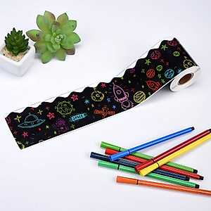 49 Feet Bulletin Board Borders School Themed Decorative Stickers Confetti Teaching Press Border for School Classroom Display Decoration (Color 3)