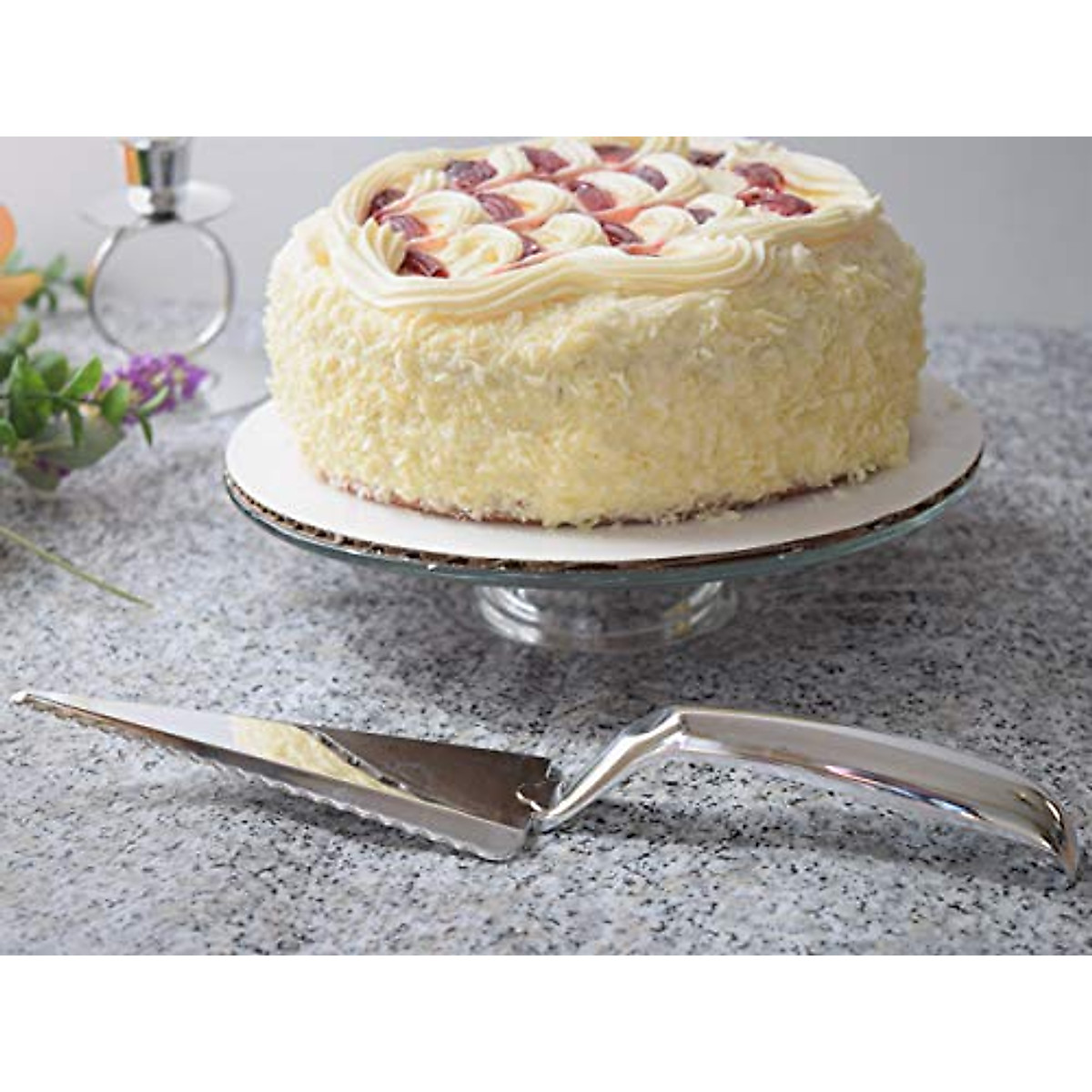 6 Pack | Disposable Plastic Pie/Cake Servers | Heavy Duty | Silver