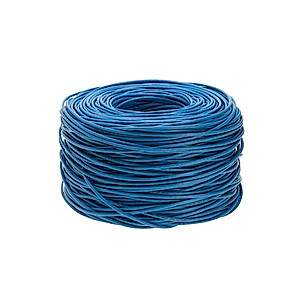 Satmaximum CAT6 1000ft UTP Blue Ethernet Solid Cable 550Mhz LAN Cable 23AWG RJ45 Network Wire Bulk (Blue)