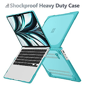Batianda Heavy Duty 15 inch Microsoft Surface Laptop 5 4/3 Case with Metal Palm Rest with Fold Kickstand and Keyboard Cover - Shockproof Protective Cover for Enhanced Durability and Comfortable,Blue
