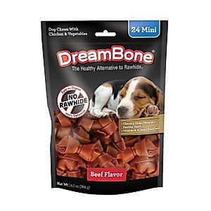 DreamBone Mini Chews, Made With Real Beef, Rawhide-Free Chews For Dogs, 24 Count