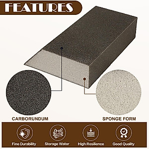 180 Grit Angled Sanding Blocks, Jamiikury Fine Sponge Sand Block Washable and Reusable, Wet & Dry Sandpaper Block for Wood Metal Drywall and Furniture Paint - Pack of 8