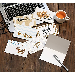 East Pearl Thank You Cards Set of 48 with Envelopes and Stickers