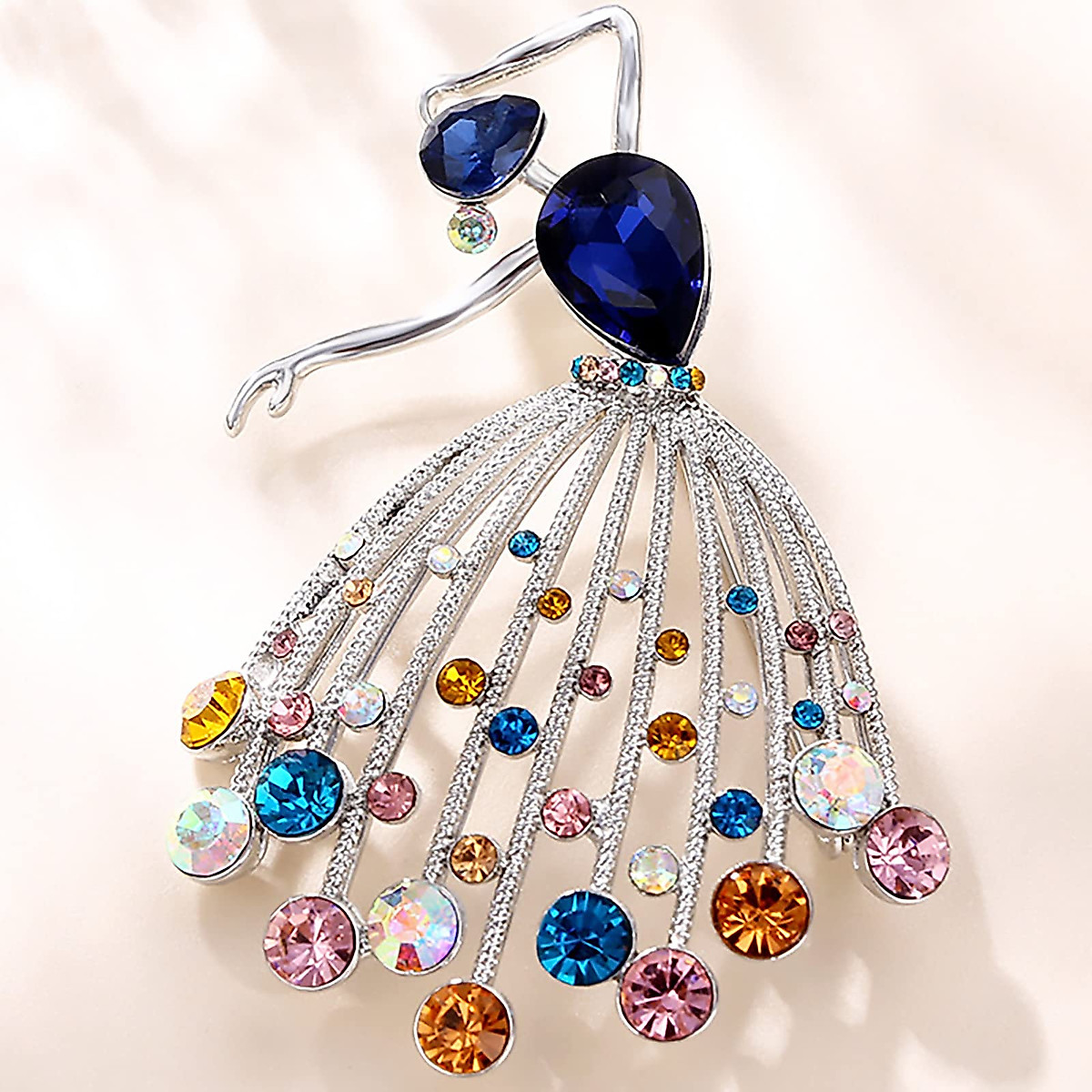 Dragon Brooch Dancing Girl Ballet Jewelry Diamond Brooch Personality Simple Clothing Accessories Corsage Brooch Dress Silk Scarf Buckle Pin Bag Clothes Hat Trend Decorative Brooch (A, One Size)