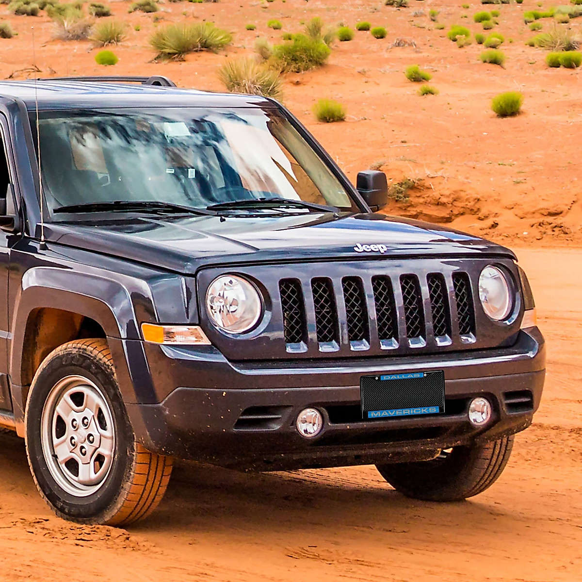 Rico Industries NBA Dallas Mavericks Black Black Laser Cut Chrome Frame 12" x 6" 12" x 6" Black Laser Cut Chrome Frame - Car/Truck/SUV Automobile Accessory