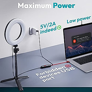Weilisi 6.5'' Ring Light for Computer, 3 Light Modes Video Conference Lighting, Mini Ring Light Selfie Ring Light for Laptop, Webcam, Zoom, Desk