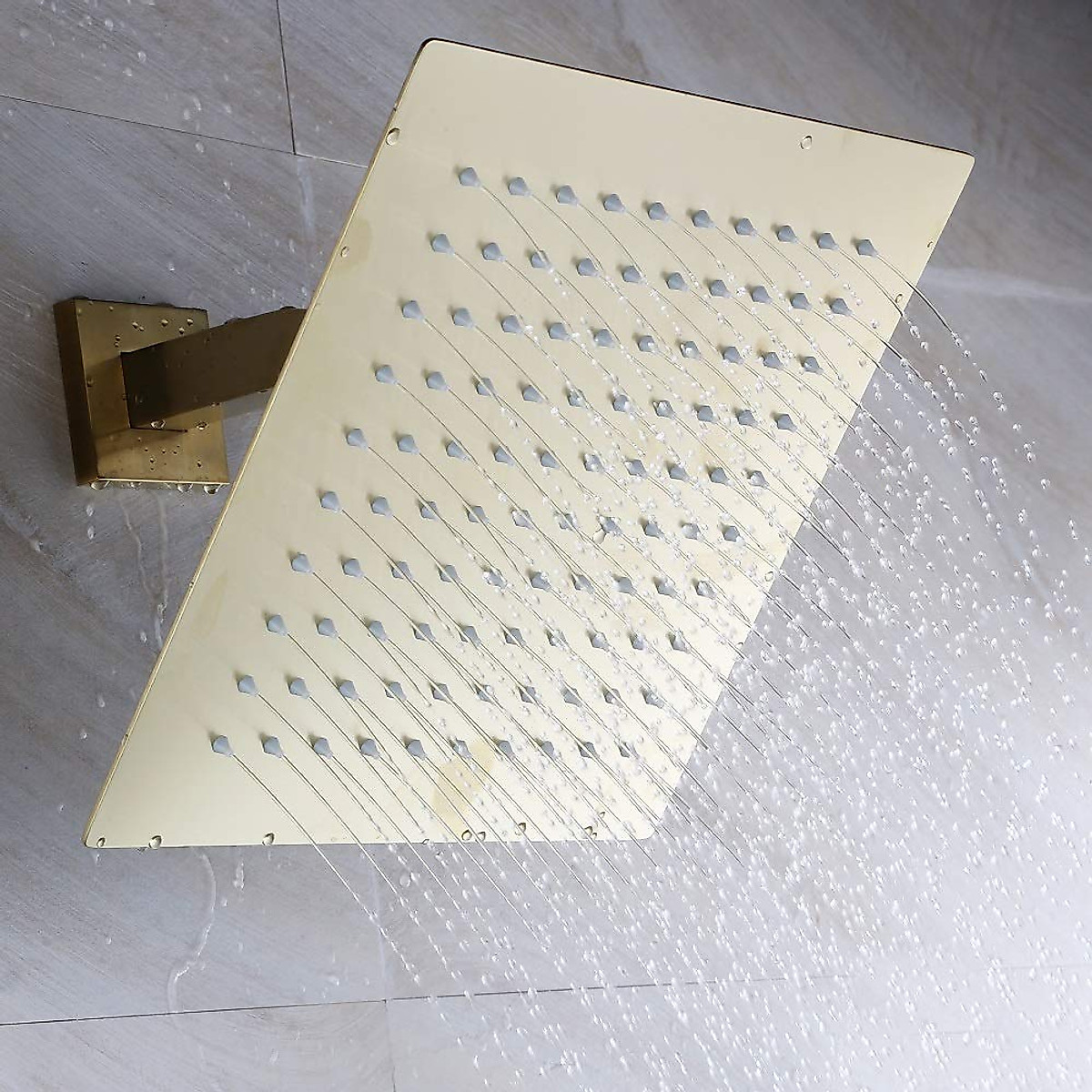 HiMyLEN Shower Faucet Set Brushed Gold 10'' Bathroom Square Rain Shower Head with Tub Faucet Handheld Spray, Wall Mounted Rainfall Shower Pressure Balance Shower Fixture, Rough-in Valve