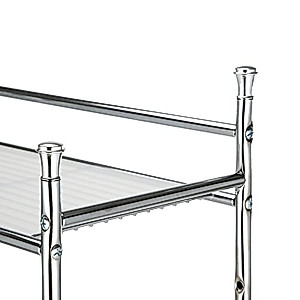 NYW Bathroom Storage Floor Standing Over The Toilet Organizer Shelves 3 Shelf Chrome, Silver(BT2021)