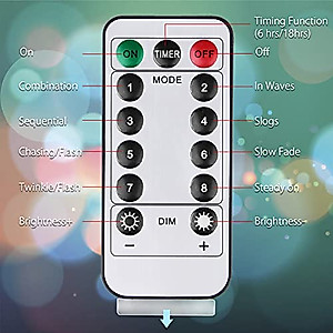 Globe String Lights Indoor Outdoor, 8 Modes Colorful Remote, USB String Lights forBedroom,Classroom,Outdoor String Lights for Patio,Garden,Party,Wedding, (6 Colorful Bulbs) (33FT USB)