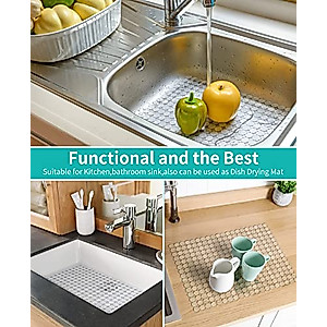 Bligli 2-Pack Kitchen Sink Mat: PVC Adjustable Sink Protector | Sink liner Pad | Dish Drying Mats, Easy to Clean & DIY Cut | 15.7 x 11.8 inch (Clear)