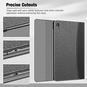 Fintie Case for Samsung Galaxy Tab S6 Lite 10.4 Inch 2024/2022/2020 with S Pen Holder, Multiple Angle Portfolio Cover with Pocket Auto Sleep/Wake, Gray