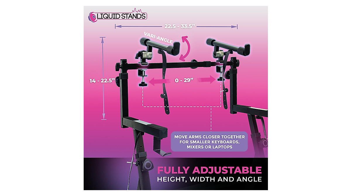 Liquid Stands 2 Tier Keyboard Stand Extender for 54-88 Key Pianos