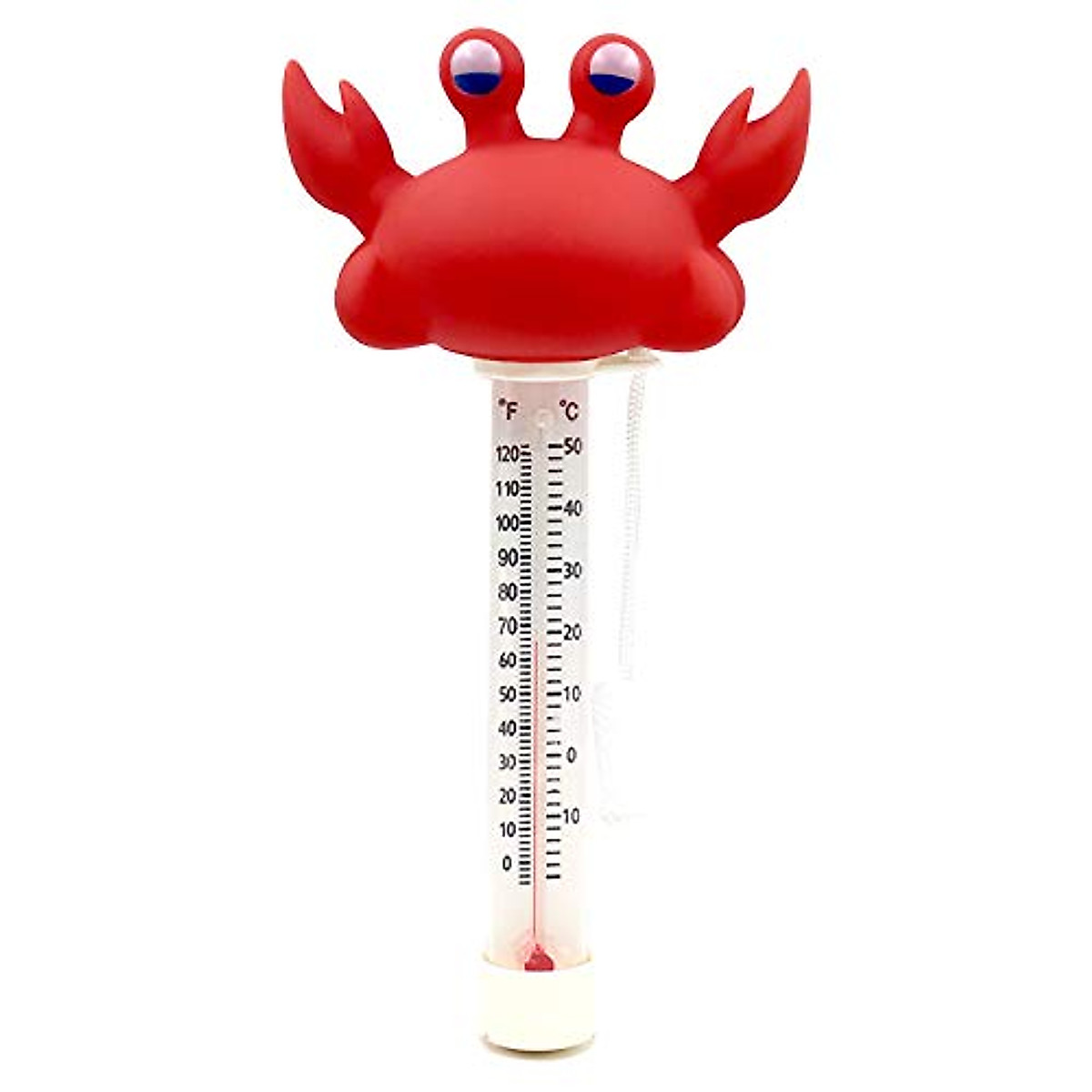 XY-WQ Floating Pool Thermometer, Large Size Easy Read for Water Temperature with String for Outdoor and Indoor Swimming Pools and Spas (Crab)