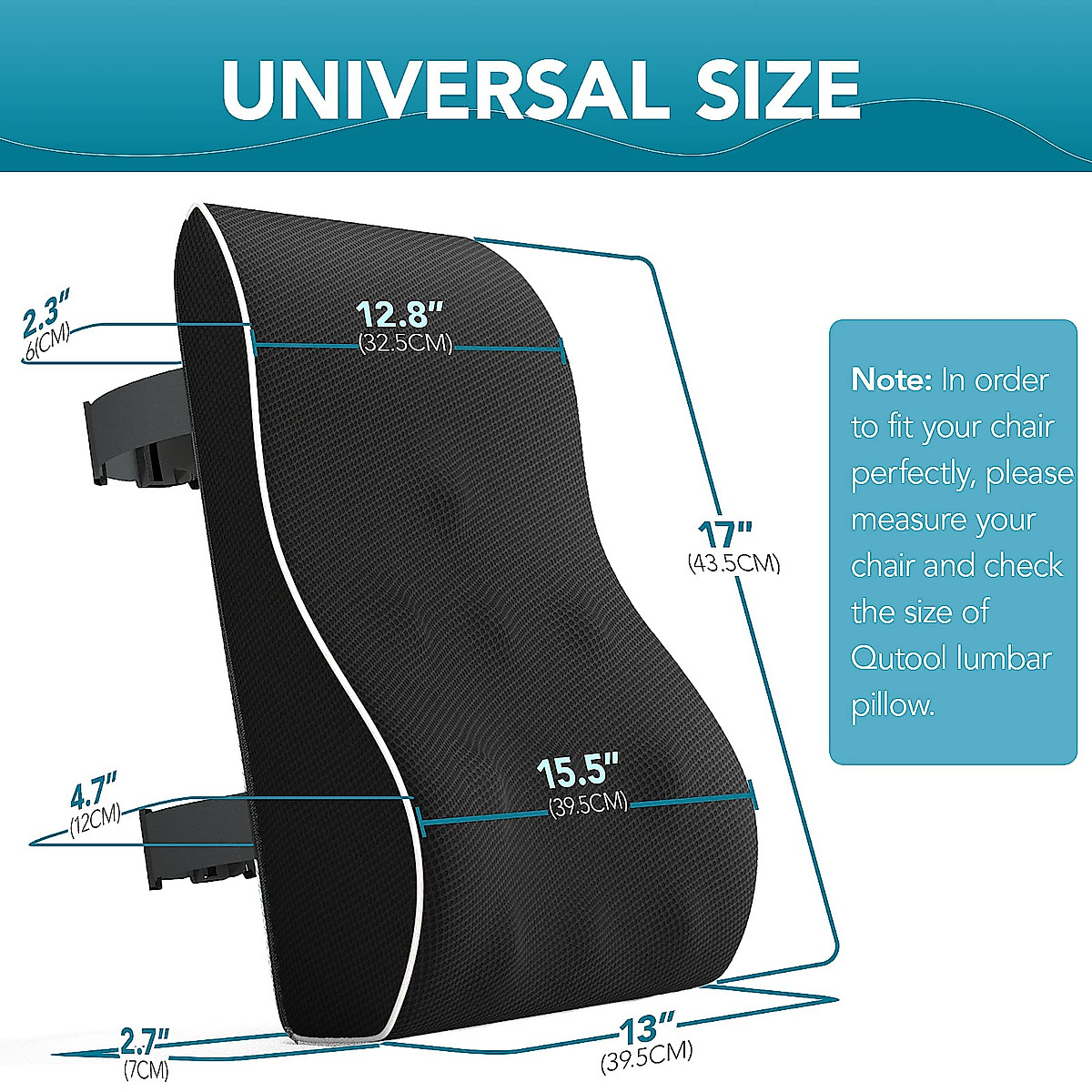 QUTOOL Lumbar Support Pillow&Gel Seat Cushion