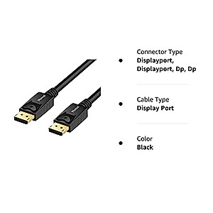 Moread DisplayPort to DisplayPort Cable, 6 Feet, Gold-Plated Display Port Cable (4K@60Hz, 2K@144Hz) DP Cable Compatible with Computer, Desktop, Laptop, PC, Monitor, Projector - Black