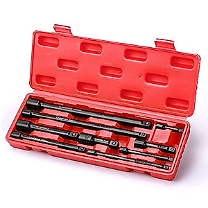 CASOMAN 9 Pieces Extension Bar Set, 1/4", 3/8" and 1/2" Drive Socket Extension, Premium Chrome Vanadium Steel with Black Phosphate Finish