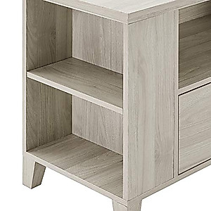 Walker Edison Furniture Company Entertainment TV Stand Console with Storage, 59 Inch, Birch