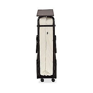 Jay-Be Visitor Contract Cot Folding Bed with Performance e-Fibre Mattress and Automatic Folding Legs, Compact, Regular Black