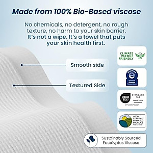 Clean Skin Club Clean Towels, 100% USDA Biobased Dermatologist Approved Face Towel, Disposable Clinically Tested Face Towelette, Facial Washcloth, Makeup Remover Dry Wipes, Ultra Soft, 100 ct, 4 pack