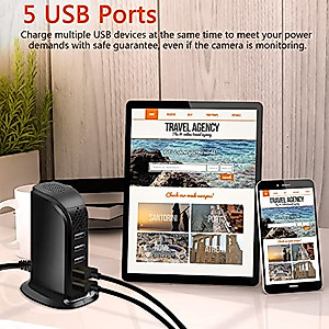 isekurity Hidden Spy Camera, Upgraded HD 1080P WiFi USB Charger Spy Camera 5 Port Plug Wireless Mini Hidden Camera Spy Camera for Home Surveillance with Motion Detection Remote View No Audio