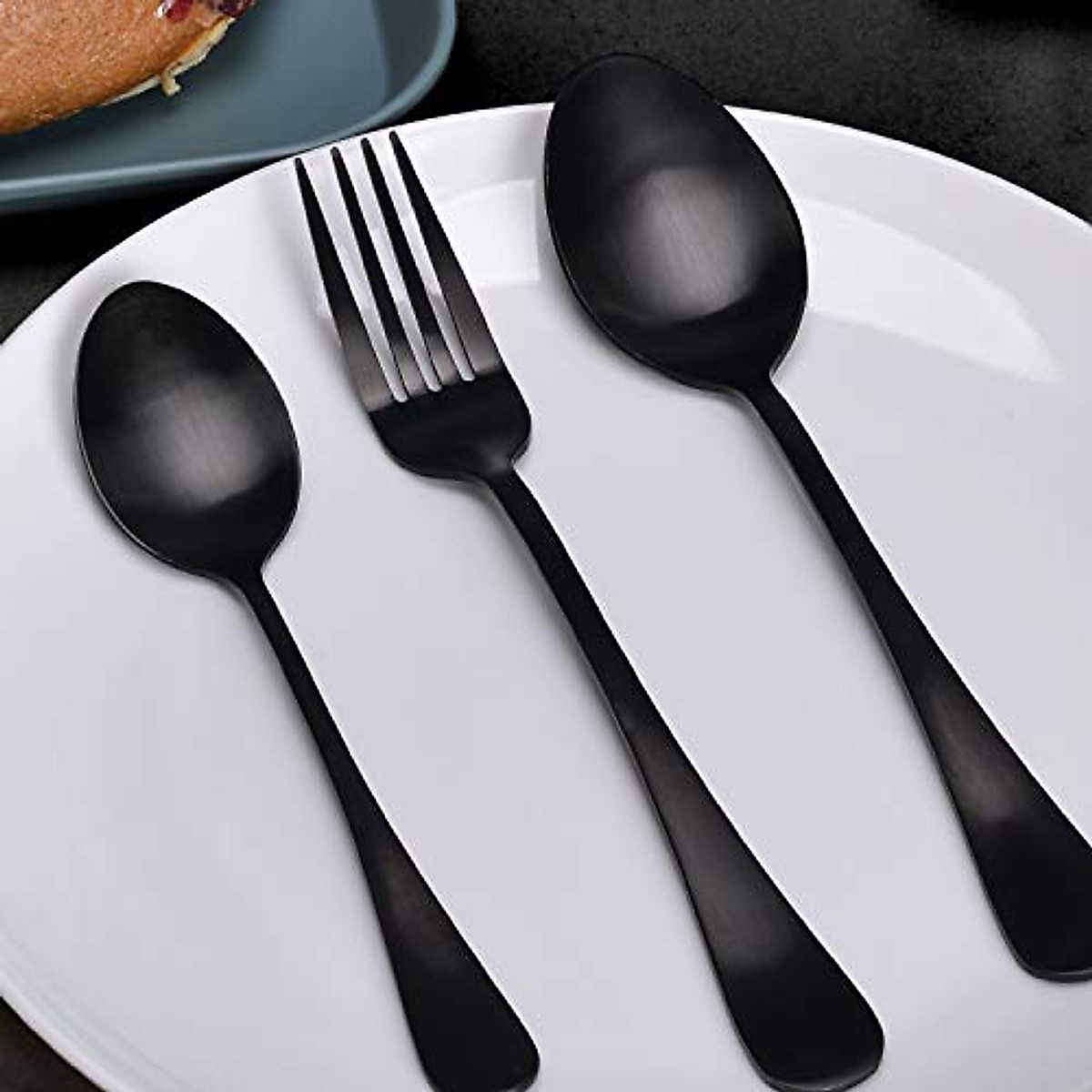 Matte Black Silverware Set Serve for 8, 40 Pieces Heavy Stainless Steel Flatware Set Utensils Cutlery Tableware Set Including Steak Knife Fork and Spoon, Gift Package for Wedding Housewarming