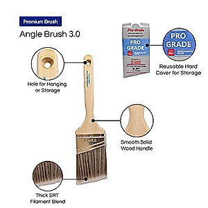 Pro Grade - Paint Brushes - 5 Pack Variety Angle Paint Brushes