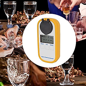 0 to 80% White Meter, Digital Refractometer, Large LCD Screen Portable Refractometer for Alcohol Volume Percent Measurement Tool Tester