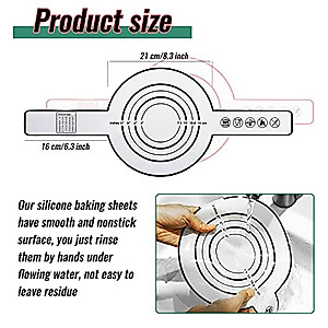 2 Pieces Silicone Baking Mat for Dutch Oven Bread Baking Non-stick Baking Mat with Long Handle 8.3 Inch Reusable Silicone Baking Sheets Heat Resistant Baking Bread Pad for Dough Pastry (Red, Black)