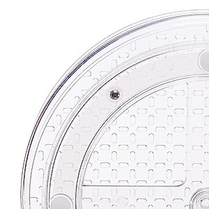 Amazon Basics 2 Tier Clear Lazy Susan Turntable Organizer, 9-Inch