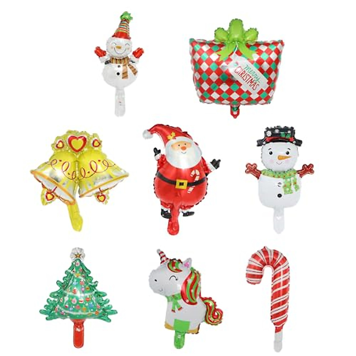 10 Piece Mini Foil Balloon Pack Christmas Balloons Great For NewYear Holiday Parties And Decor Christmas Decorations Foil Balloons Festive Party Mini Christmas Tree Hanging Ornament