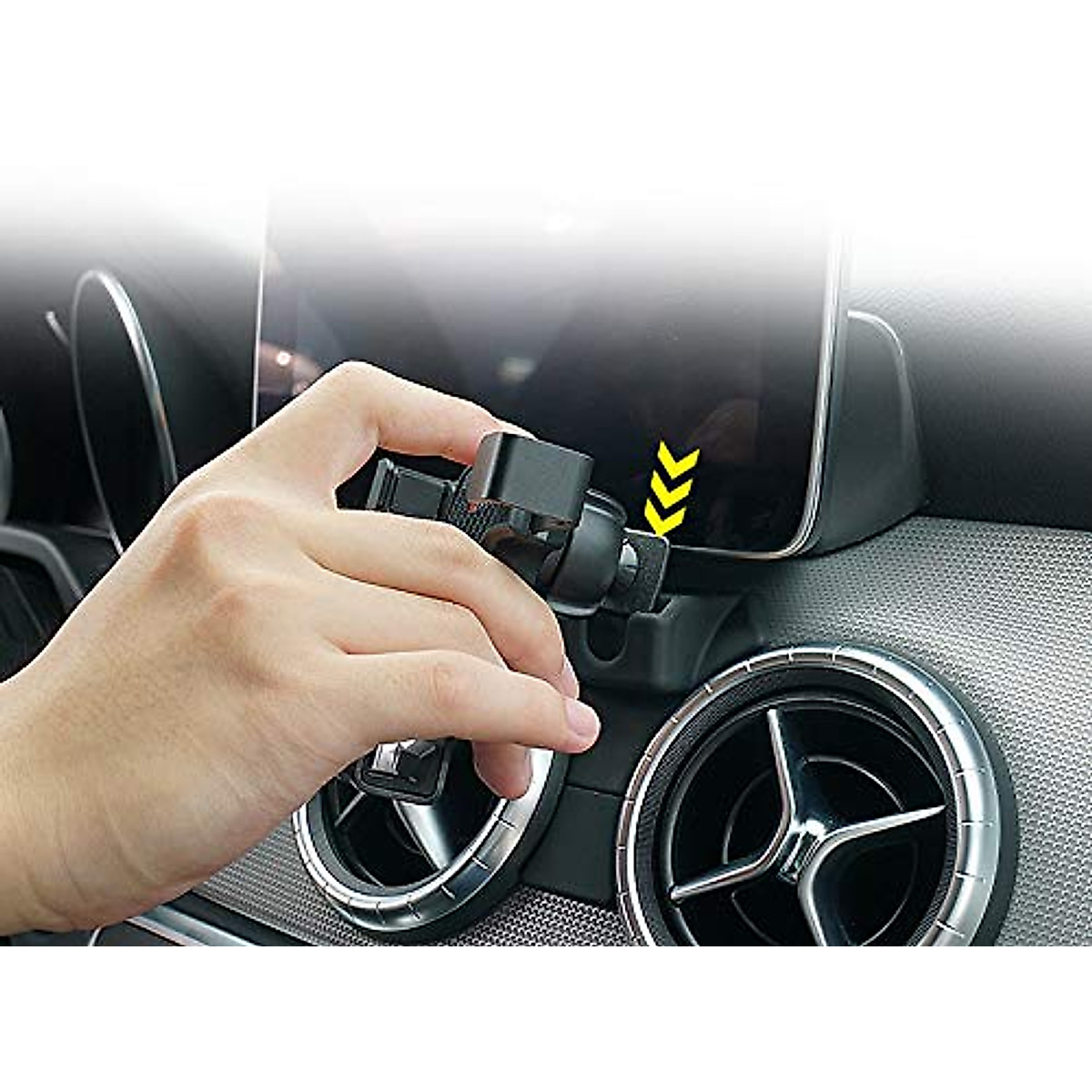 ITrims Car Accessories Dashboard Mount Mount Cell Phone Holder Adjustable Car Phone Holder for Mercedes-Benz GLA-Class X156 2015-2019 / CLA-Class C117/ A-Class W176 2013-2018 (Black)