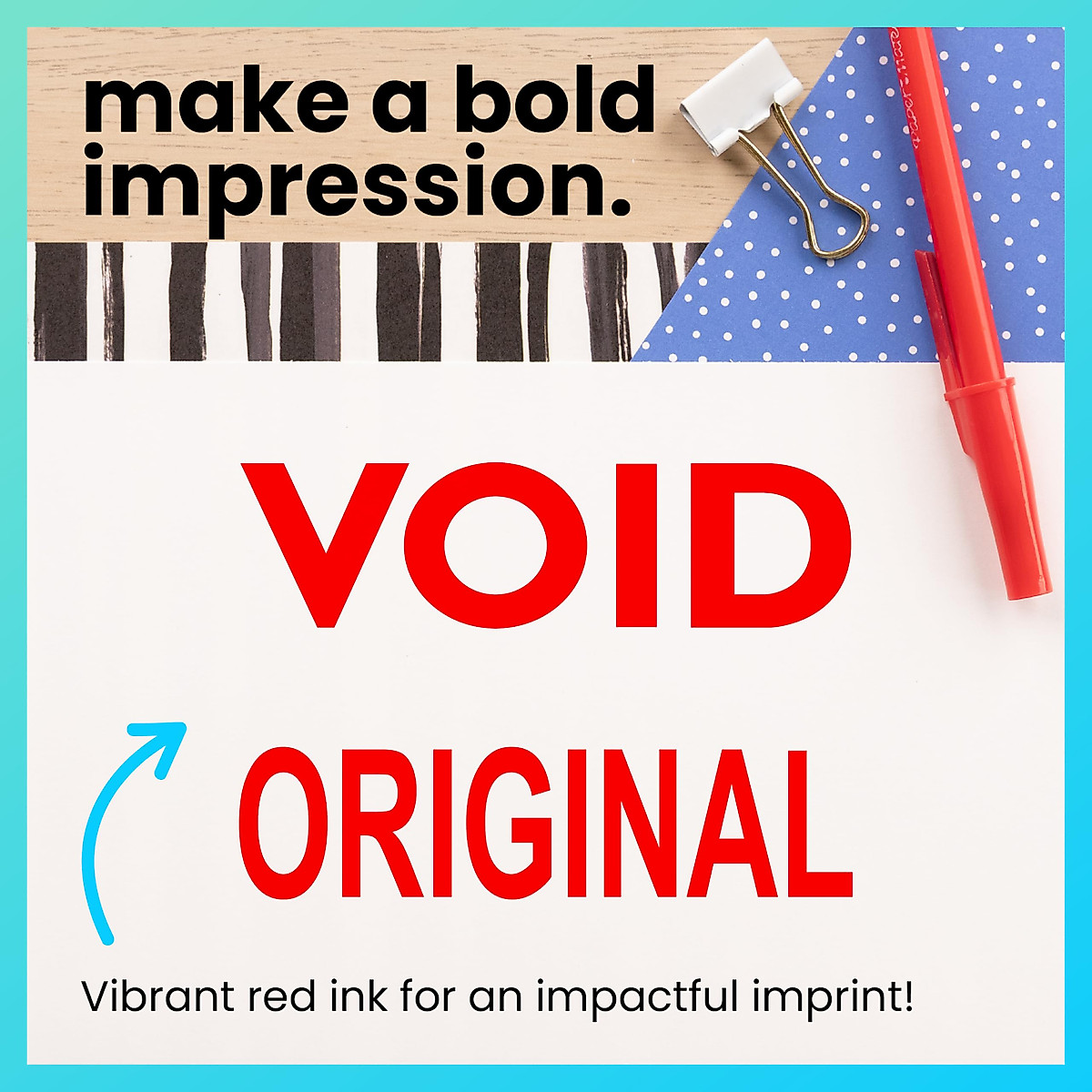 ExcelMark Copy Self Inking Rubber Stamp - Red Ink