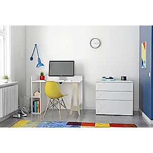 Nexera 608603 Atypik 3-Drawer Storage, White Filing Cabinet