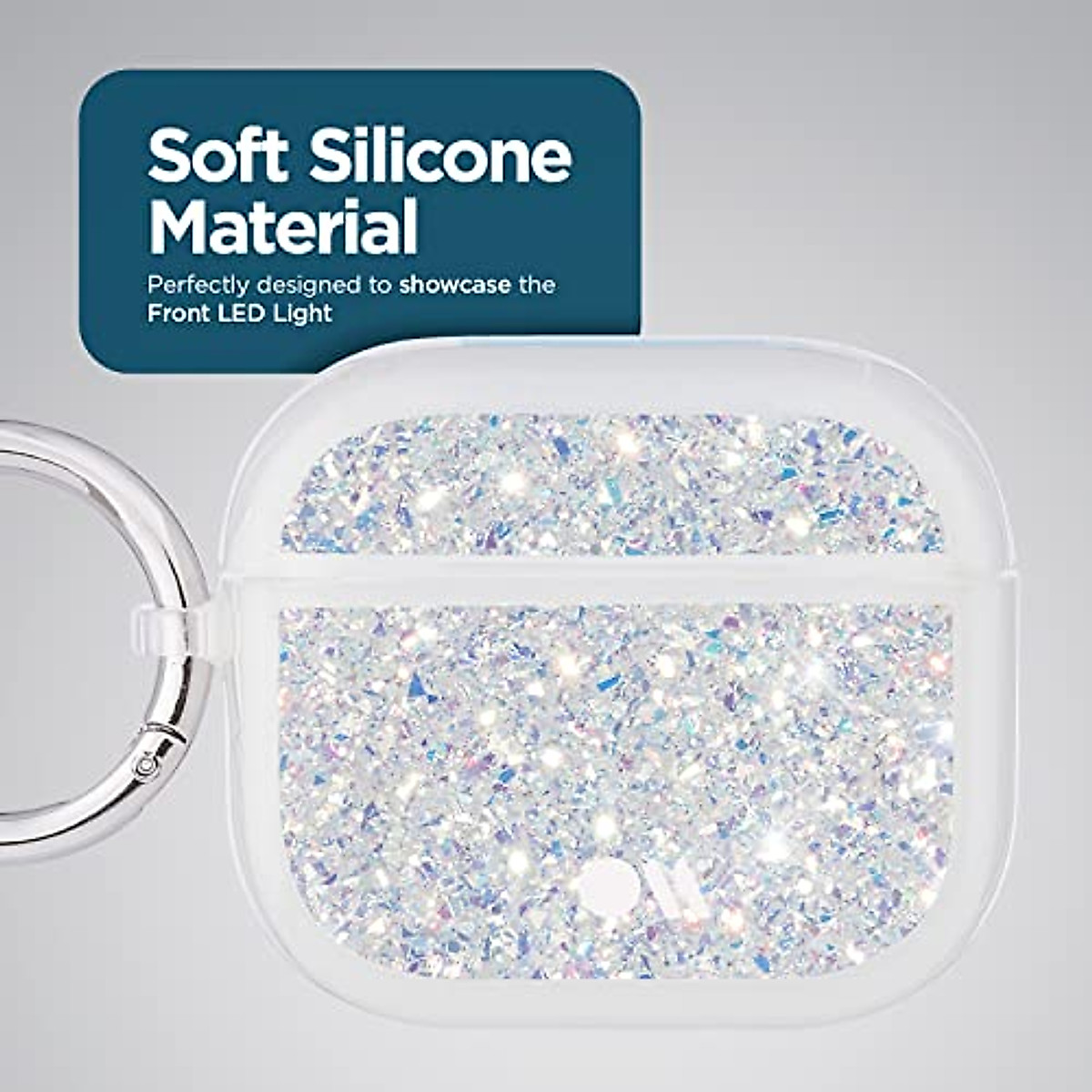 Case-Mate Airpods Case 3rd Generation w/Keychain Ring [Wireless Charging Compatible] Twinkle Stardust case for Apple Airpods 3rd Generation [Front LED Visible] Anti-Scratch Shockproof AirPods 3 Case