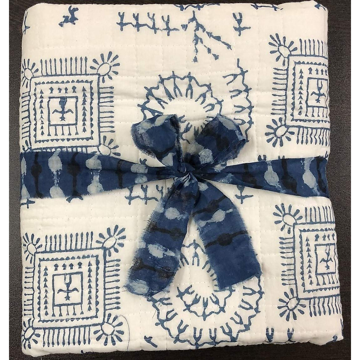 Trade Star Handmade Wrap Blanket Ethnic Toddler Blanket Reversible Super Soft Quilted Hand Block Print Baby Quilt Warm Baby Quilt 100% Cotton Quilt Indian Design Baby Blanket (Pattern 5)