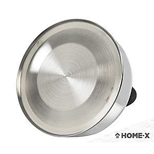 HOME-X Shiny Whistling Kettle, Stainless-Steel Stovetop Tea Kettle, Whistling Water Boiler, Large 2 Liter Capacity,8 ¾” L x 7" W x 8 ¼”, Polished Stainless-Steel