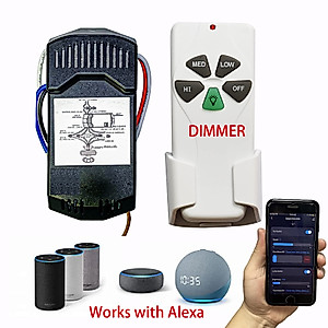 Universal Smart WiFi Ceiling Fan Remote Control Kit, Compatible with Alexa, Google Assistant and Smart Life App, No Hub Required 53T KIT WiFi DIMMER